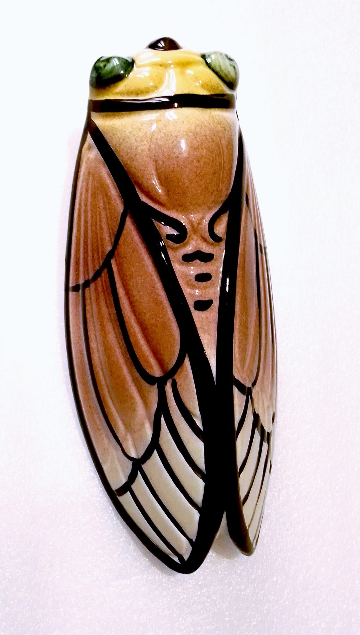 Cigale en céramique 23 cm grand modèle peinte à la main création ...