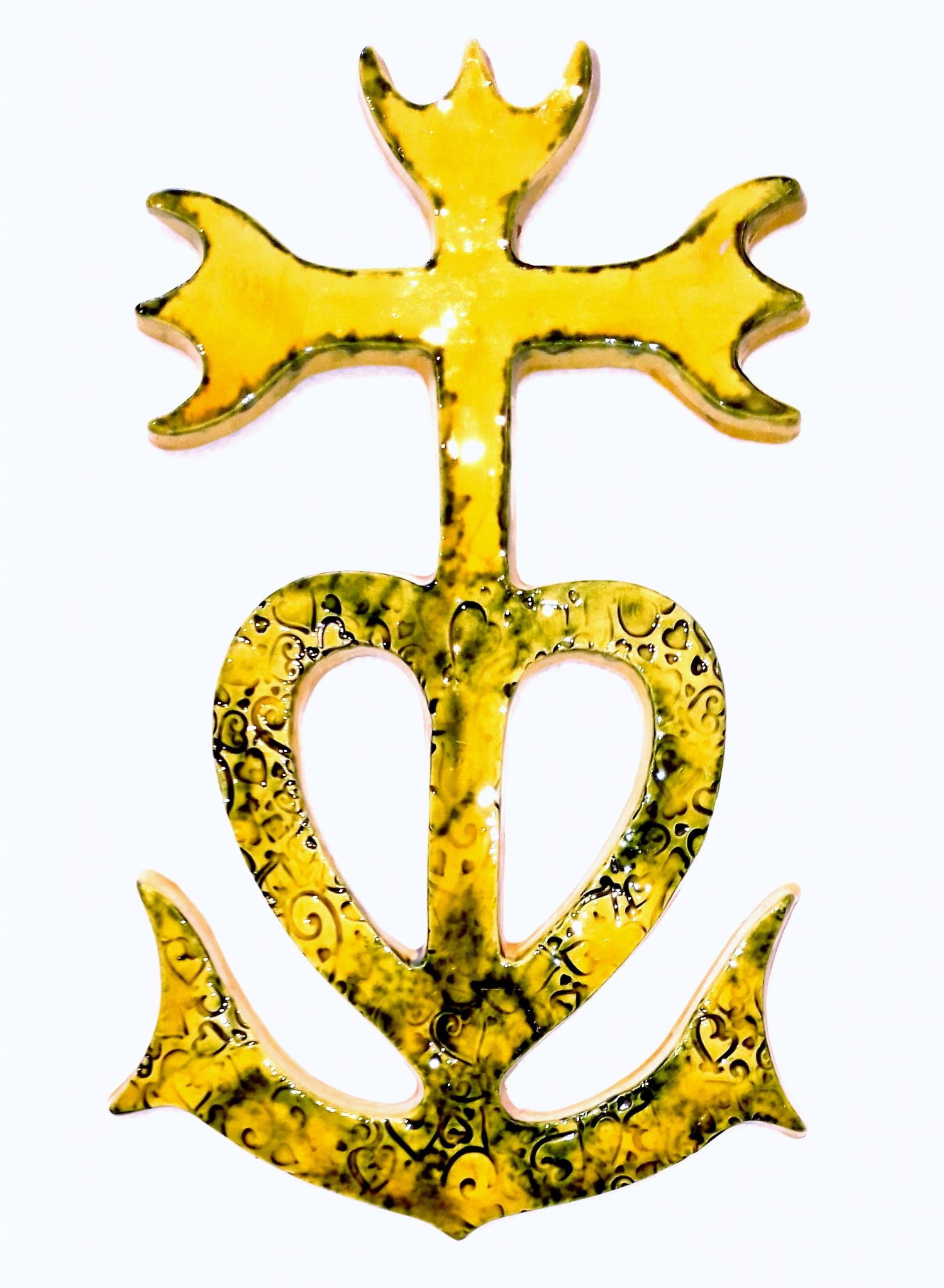 Croix de Camargue en céramique artisanale peinte à la main | Boutique ...